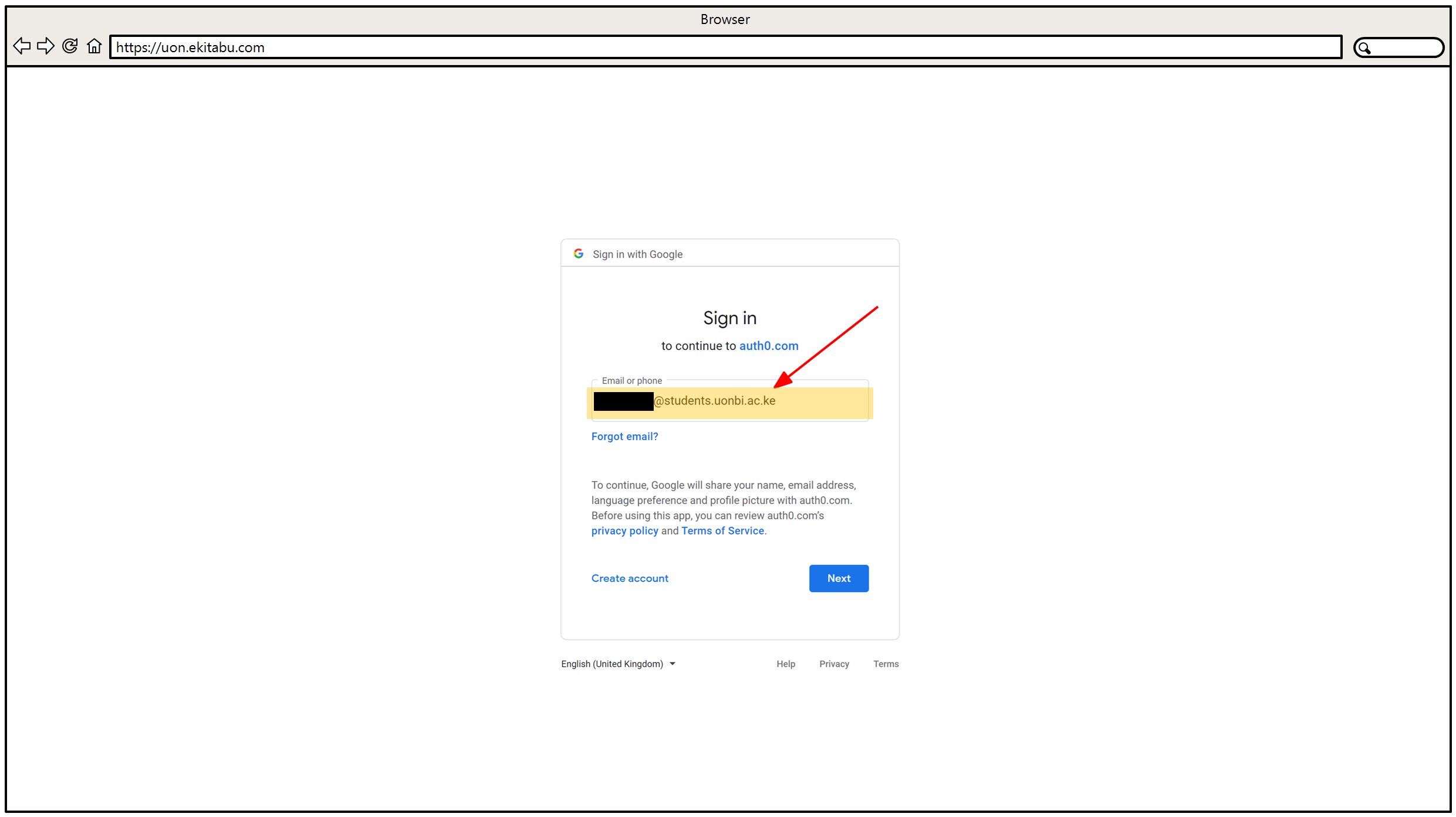 eKitabu cloud reader - Login using Single Sign-On